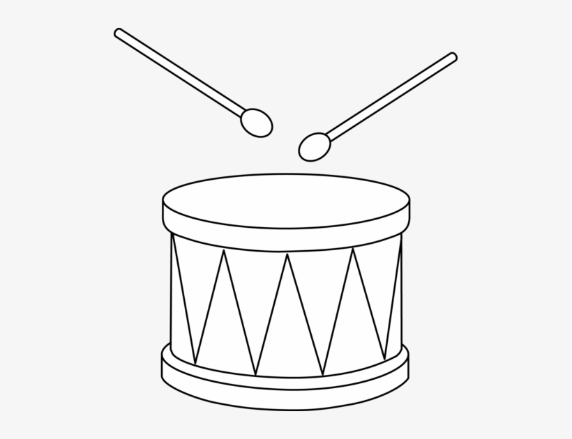 Colorable Marching Drum - Line Drawing Of Drum PNG Image | Transparent ...