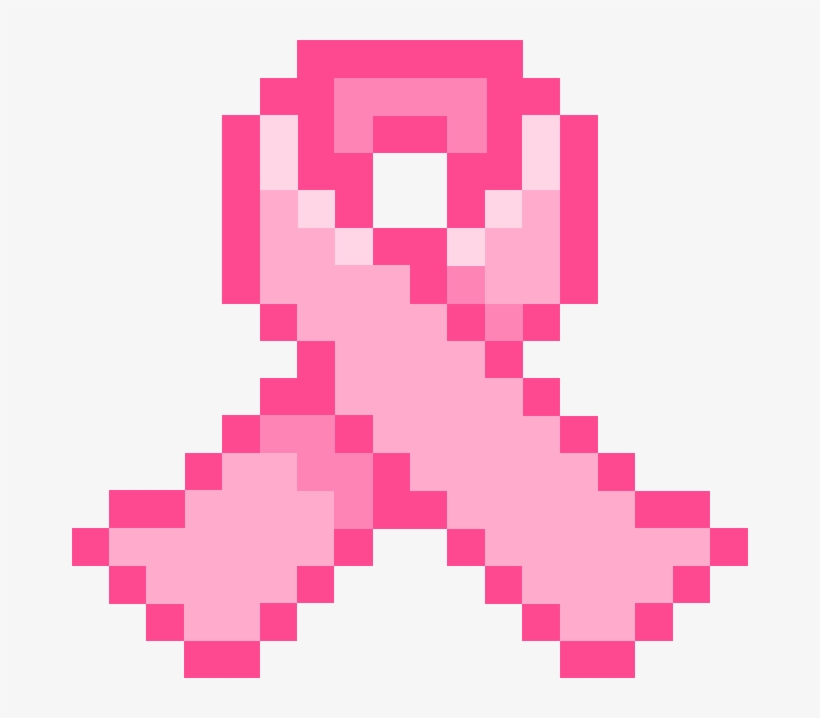 Download Actual Size For The Web, And Free - Pink Ribbon Pixel Art ...