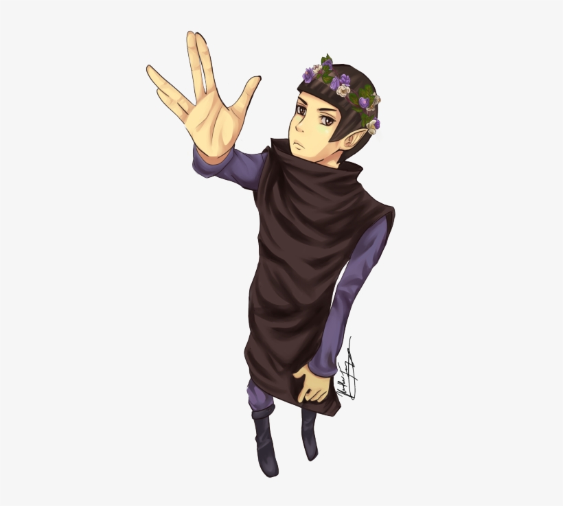 So, I Drew Baby Spock In A Flower Crown - Cartoon PNG Image ...