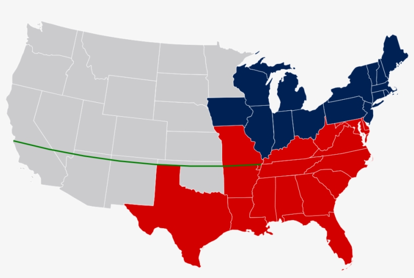 United States Map With Missouri Compromise Line And - Missouri ...