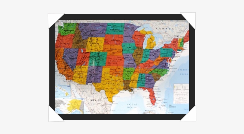 #77 - Map United States Political Educational Classroom States PNG ...
