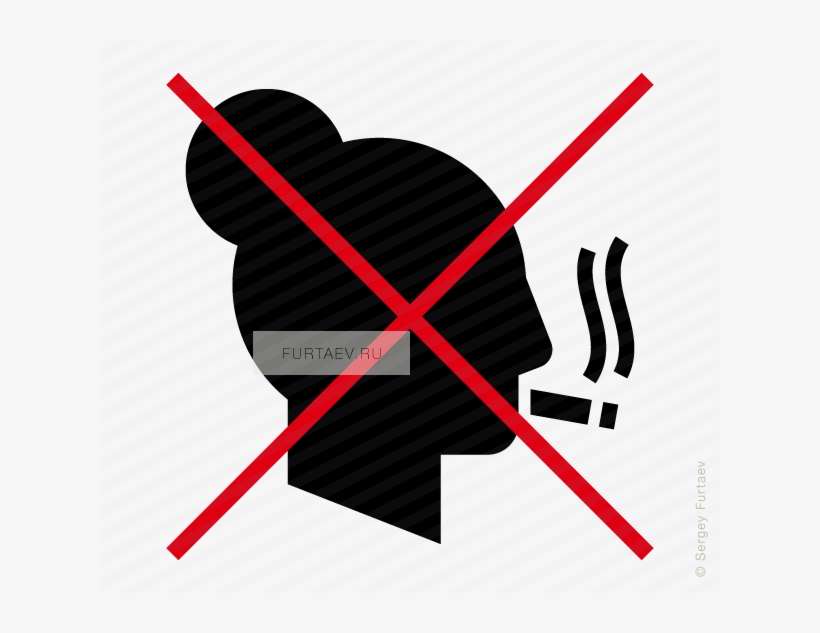 Vector Icon Of Crossed Out Female Person Profile Smoking - Smoking PNG ...