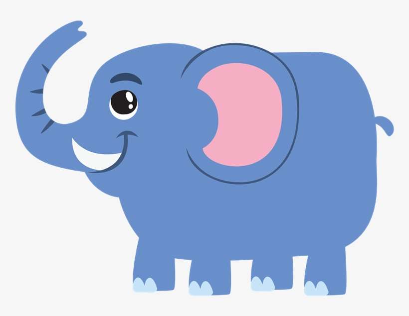 Free Blue Elephant Clipart Outline