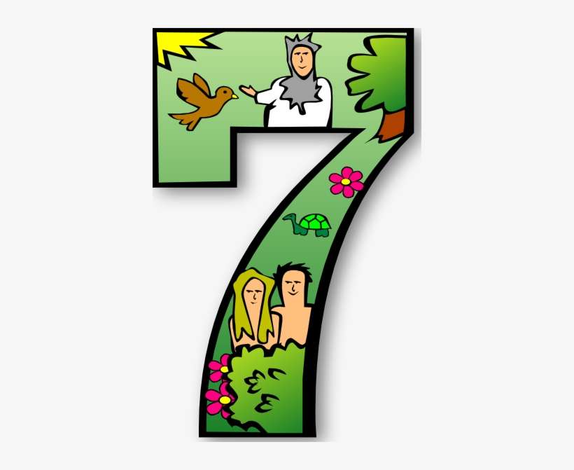 Creation Days Numbers 7 Clip Art - Creation Story Day 7 PNG Image ...