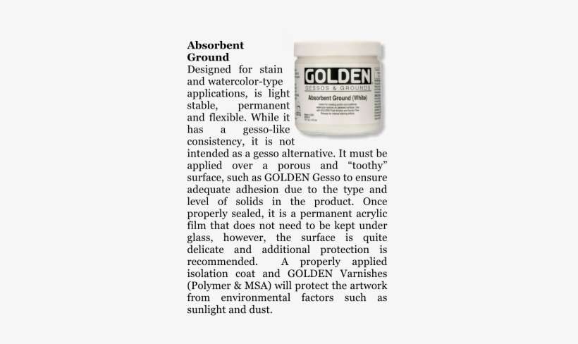 Absorbent Ground Designed For Stain And Watercolor-type - Golden ...