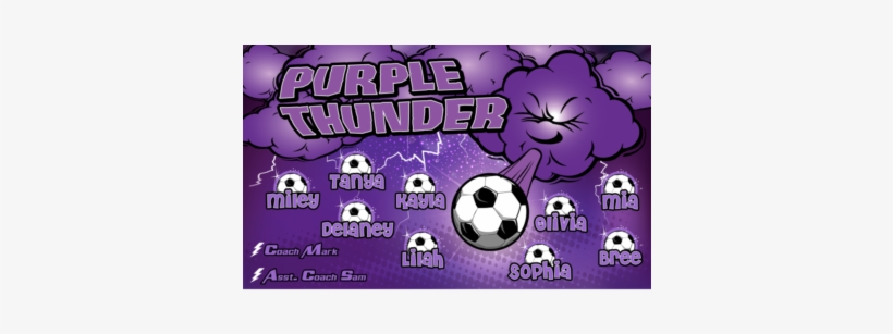 3'x5′ Vinyl Banner Purple Thunder - Soccer PNG Image | Transparent PNG ...