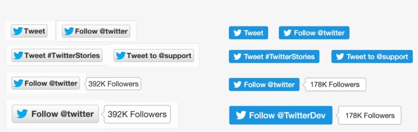 A New Design For Tweet And Follow Buttons - Follow On Twitter Design ...