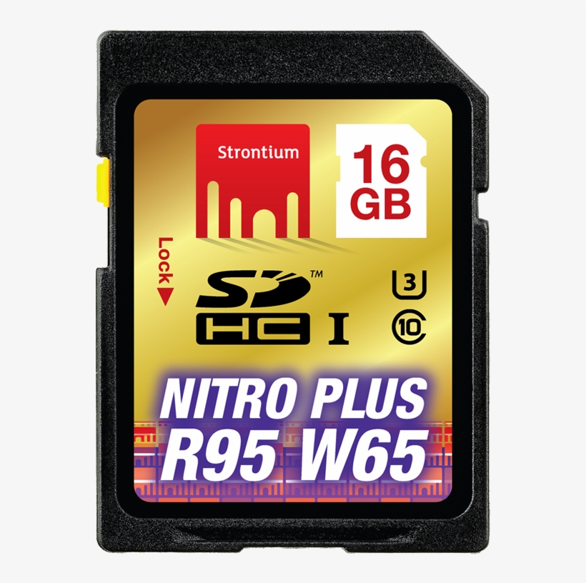 Nitro Plus Sd Card - 32gb Strontium Nitro Plus Series Sd Card PNG Image ...