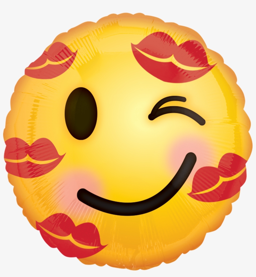 Kiss Emoticons Balloon 18" S40 - Kiss Emoticon PNG Image | Transparent ...
