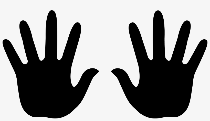 Download Handprints Black Silhouette - Black And White Hand Print Clip ...