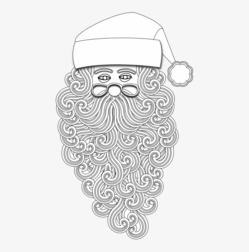 Coloring Book Santa Claus Drawing Line Art Portrait - Coloring Book PNG ...