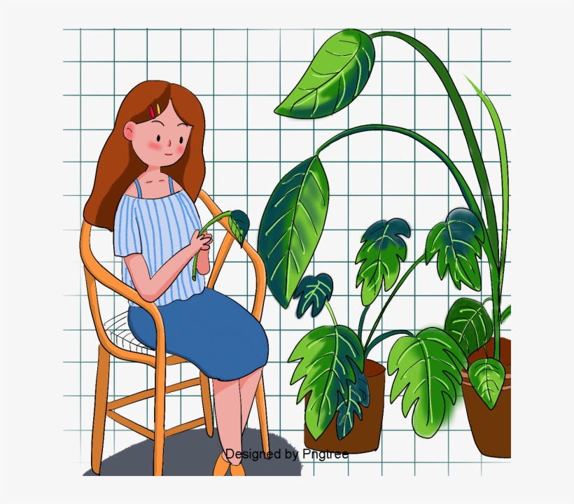 Cartoon Hand-painted Simple Flower Pot Flower Design, - Design PNG ...