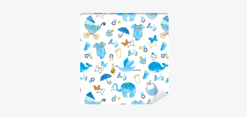 Baby Shower Boy Seamless Pattern - Vector Graphics PNG Image ...
