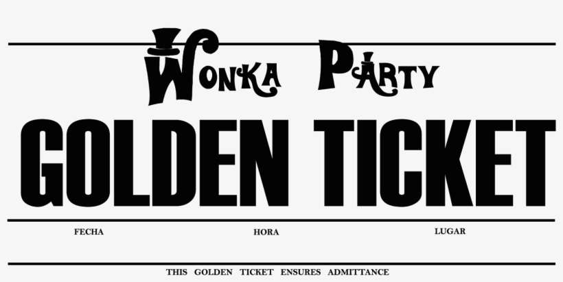 Golden Ticket Invitación - Willy Wonka Golden Ticket Idea PNG Image ...
