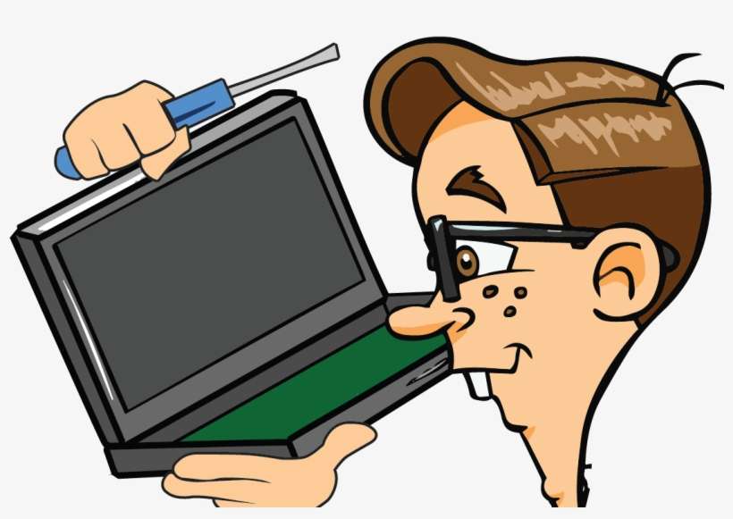 Laptop Repair Portland Clipart - Cartoon Computer Technician PNG Image ...