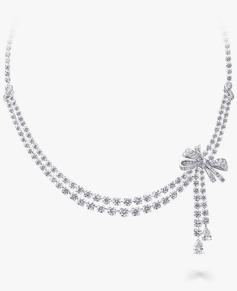 A Graff Bow Double Strand Necklace Featuring A Bow - Three Layered ...