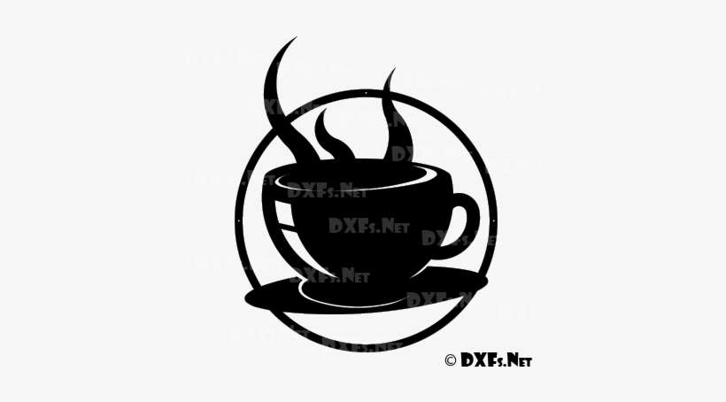 Coffee Cup Silhouette Dxf File For Cnc Cutting Machine - Coffee Cup Dxf ...