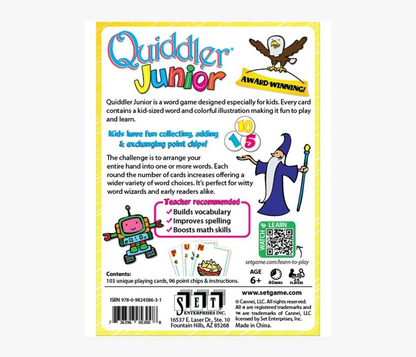 View The Full Image - Quiddler Junior: For The Fun Or Words! PNG Image ...