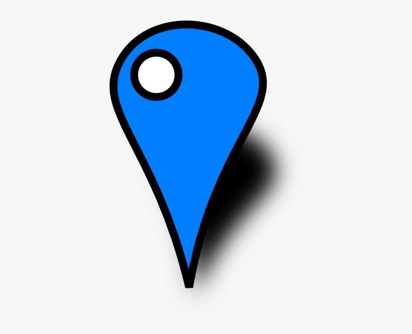 Blue Map Pin With White Dot Clip Art - Blue Dot On Map PNG Image ...