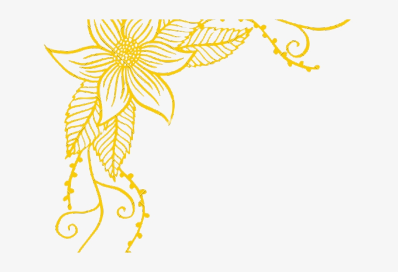 Corner Border Png - Yellow Corner Flower Transparent PNG Image ...