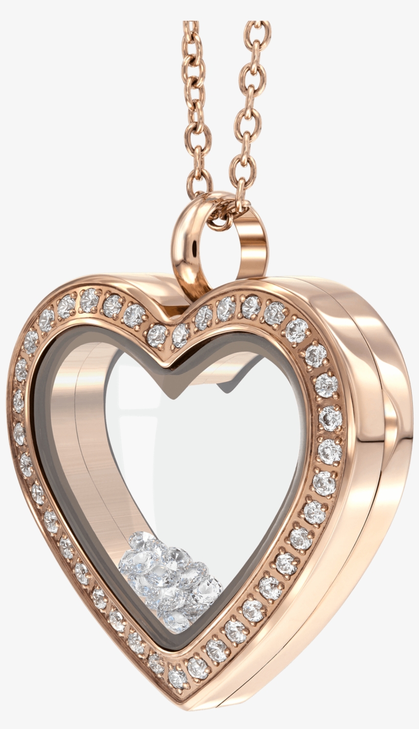 Heart Shape Essence Floating Locket With Crystals In - Tresor Paris ...