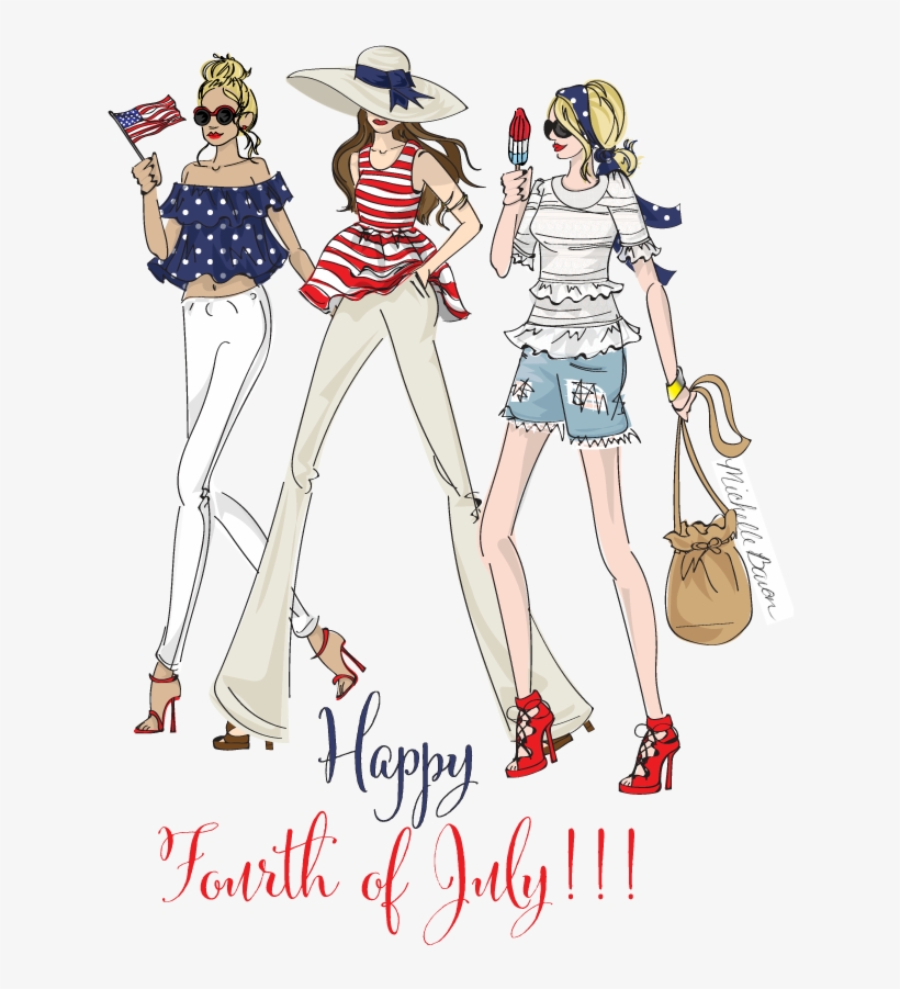 Michelle Baron Blog - 4th Of July Fashion Illustration PNG Image ...