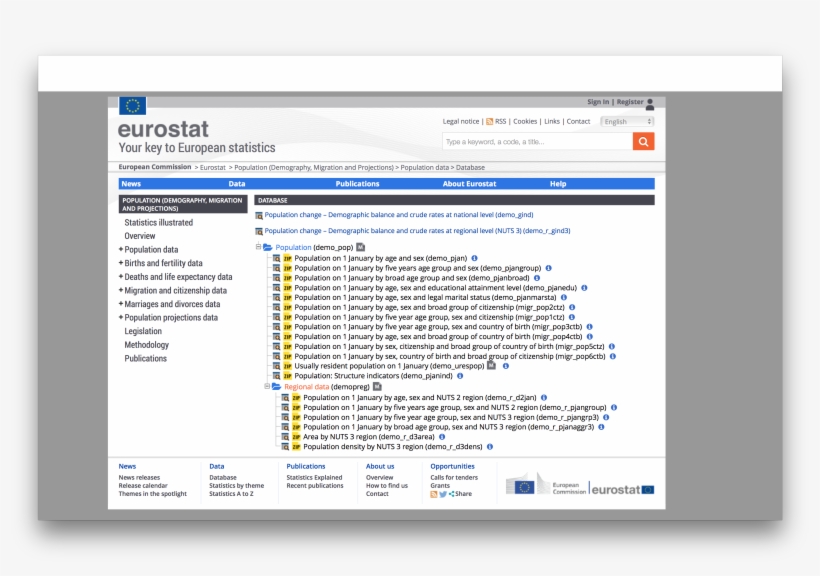 Eurostat Population Data - Database PNG Image | Transparent PNG Free ...