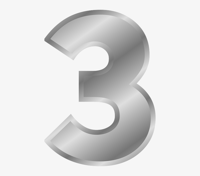 B - - Silver Number 3 Png PNG Image | Transparent PNG Free Download on ...