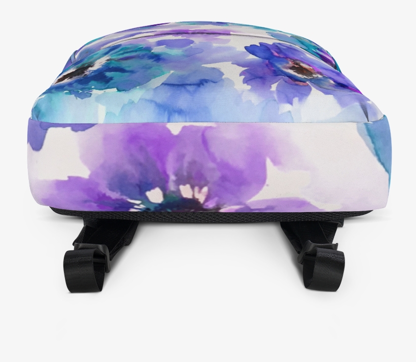 Watercolor Anemones Purple & Blue Backpack - Backpack PNG Image ...