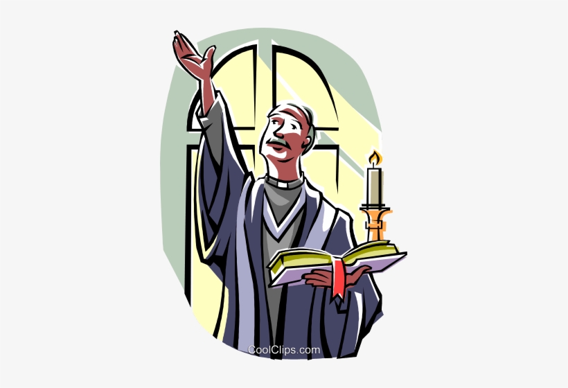 Download Religious Ceremony Priest With Bible Royalty Free Vector ...