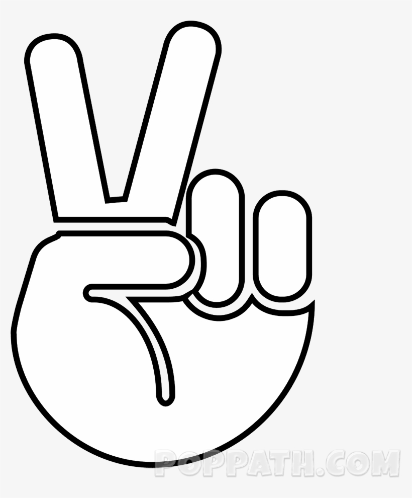 All Done, Now On To Coloring The Peace Out Symbol Hand - Victory Sign ...