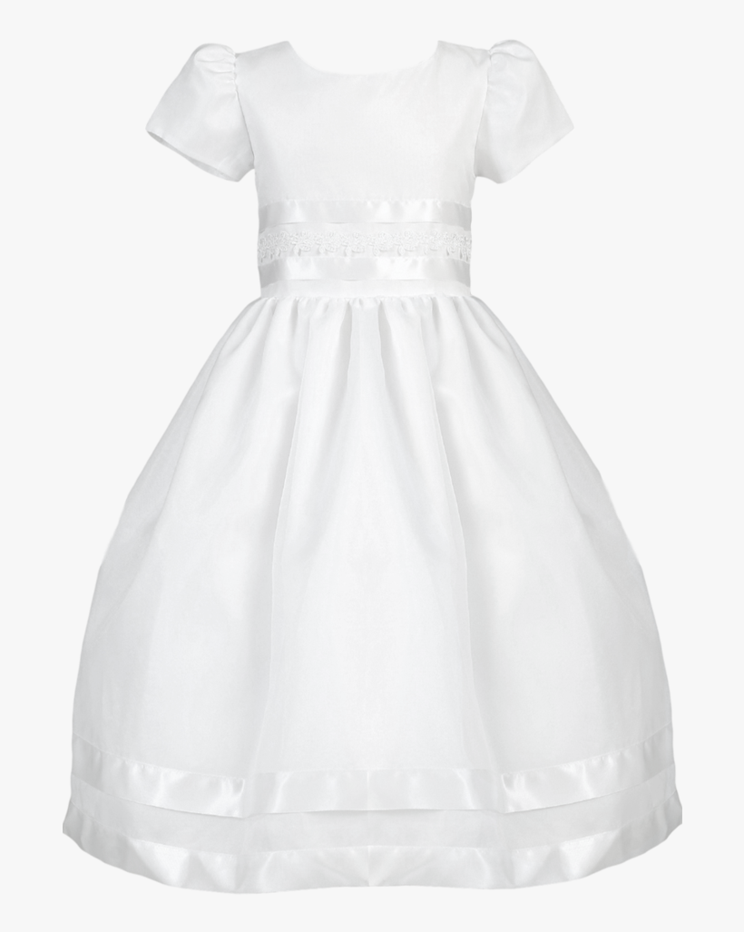 Lace & Satin Ribbon On White Organza First Holy Communion - First Holy ...
