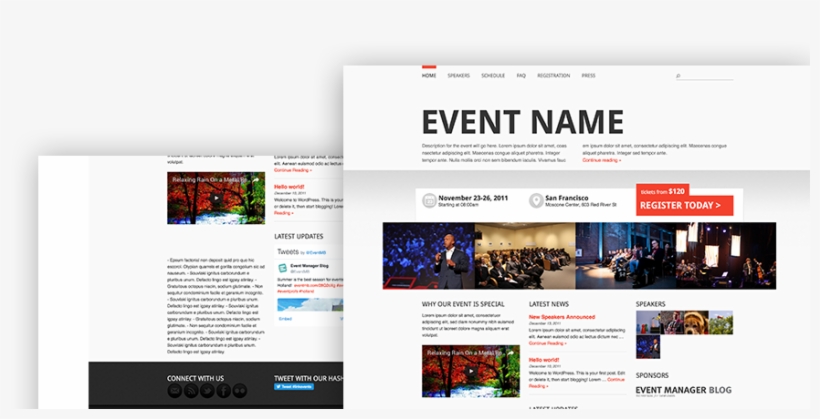 Event Manager Theme - Wordpress PNG Image | Transparent PNG Free ...
