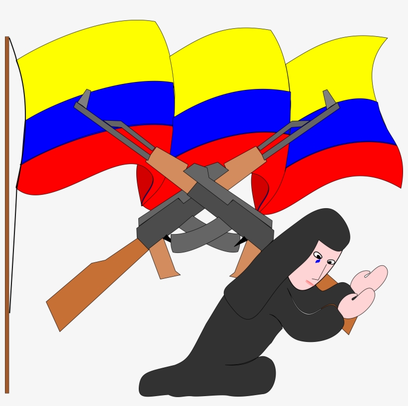 Big Image - Guerrilleros Con Bandera De Colombia PNG Image ...