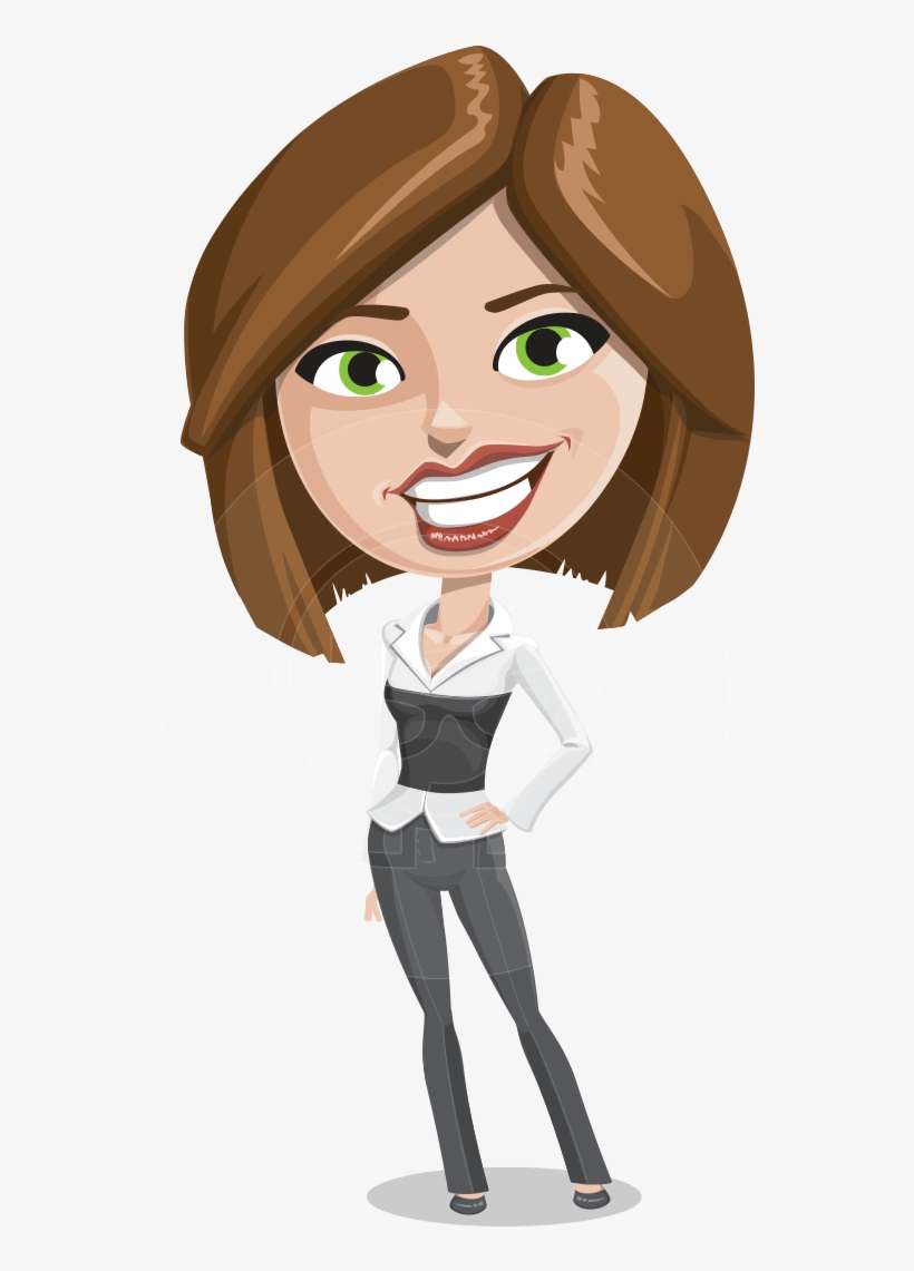 Download Vector Elegant Office Lady Character - Cartoon | Transparent ...