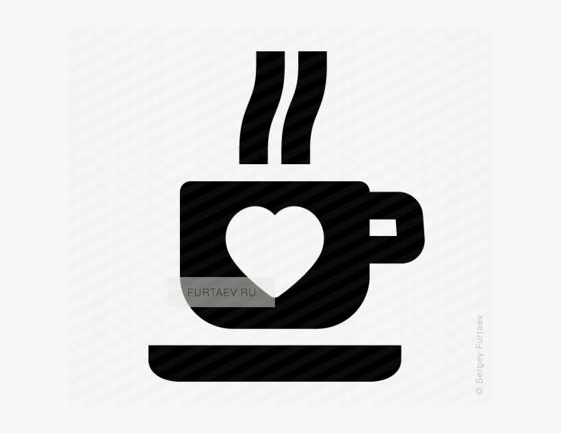 Vector Icon Of Hot Cup With Heart On Saucer - Stock Illustration PNG ...