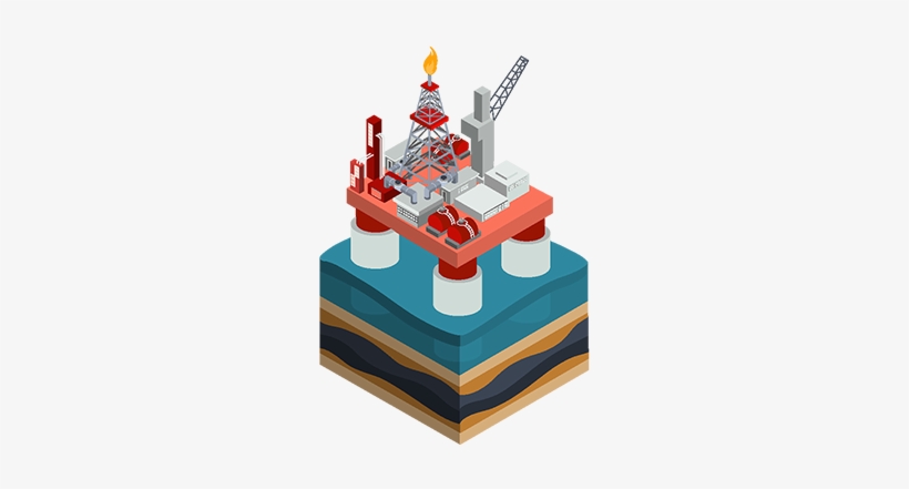 Vector Isometric Oil Producing Offshore Platform, Fuel, - Vector ...