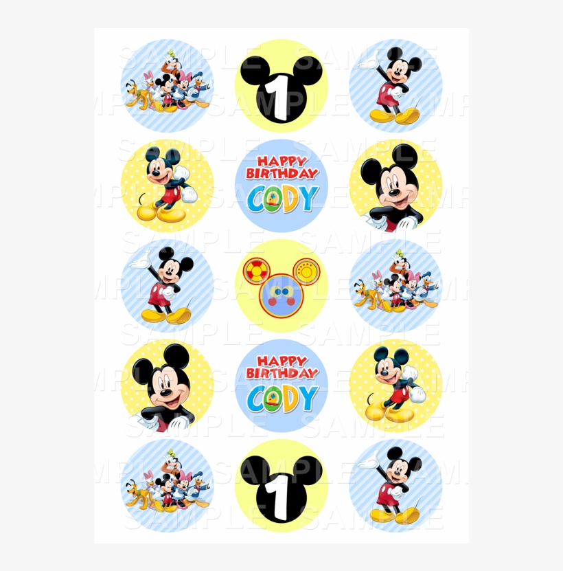 15 X 2" - Mickey Mouse Toppers For Cupcakes PNG Image | Transparent PNG ...