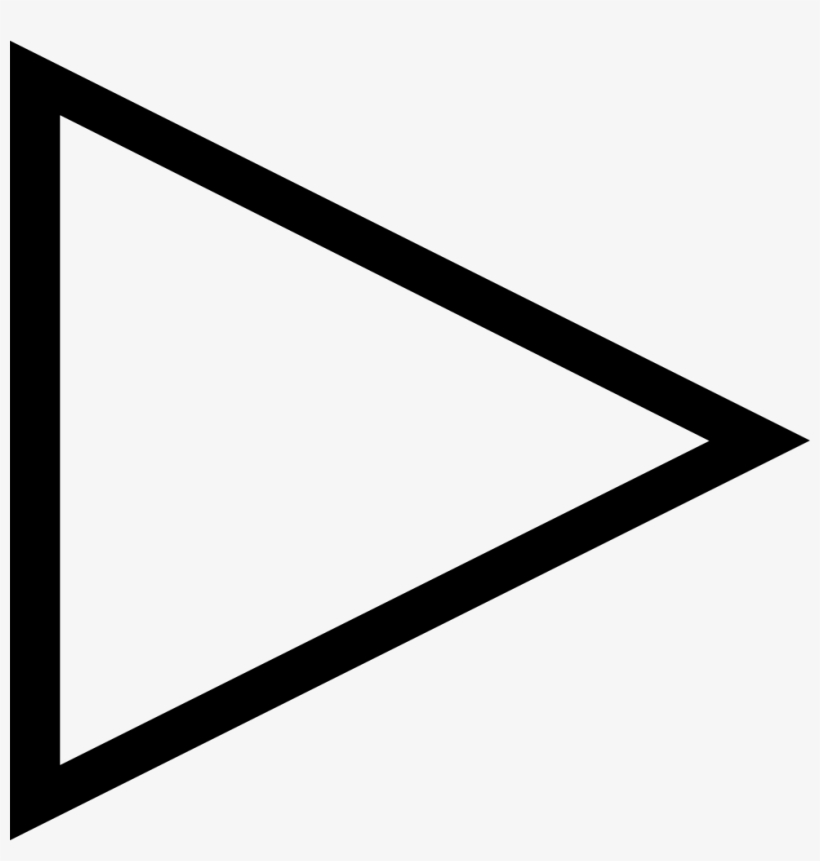 Play Right Arrow Triangle Outline Comments - Triangle Facing Right Png ...