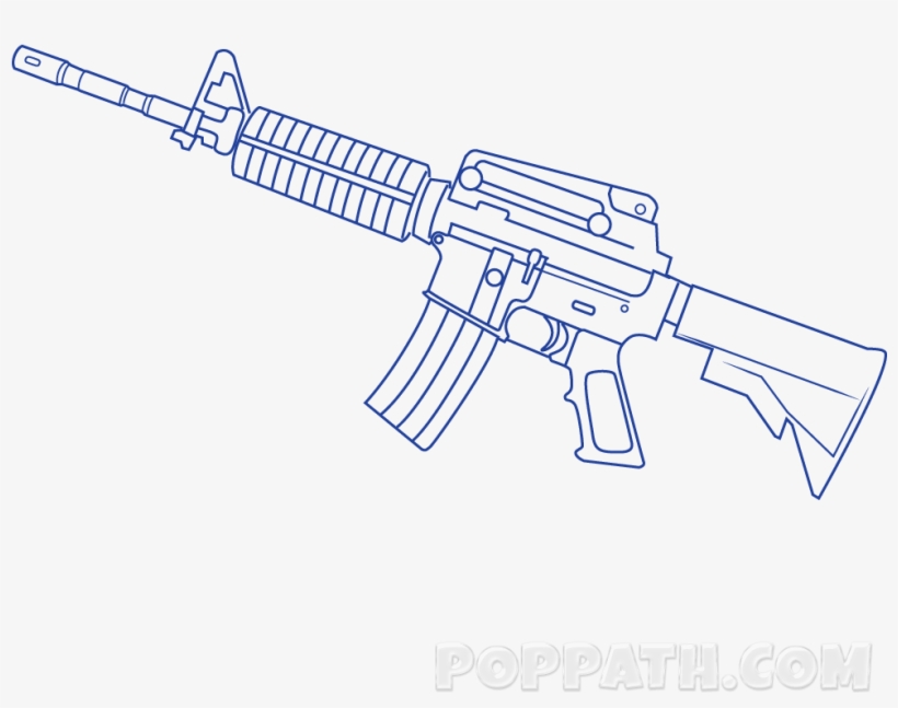 Download Drawn Rifle M16 - Assault Rifle | Transparent PNG Download ...