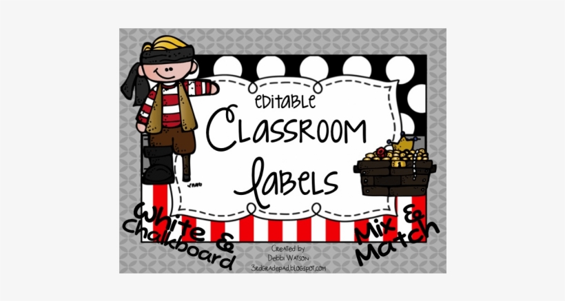 Editable Pirate Themed Labels/banner Set - Cartoon PNG Image ...