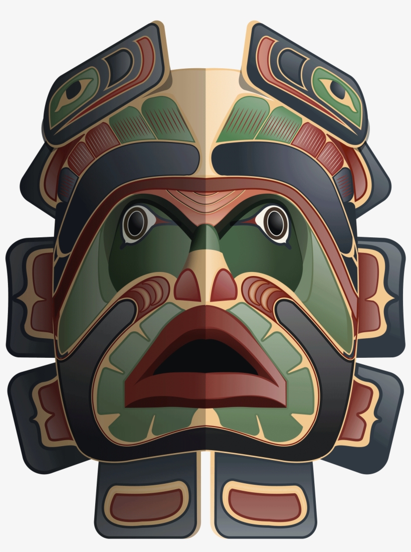 Pacific Coast Native American Mask - Tribal Mask Png PNG Image ...