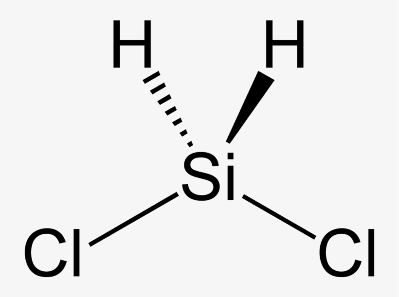 Dichlorosilane 2d Stereo - Sih2cl2 Molecular Geometry PNG Image ...