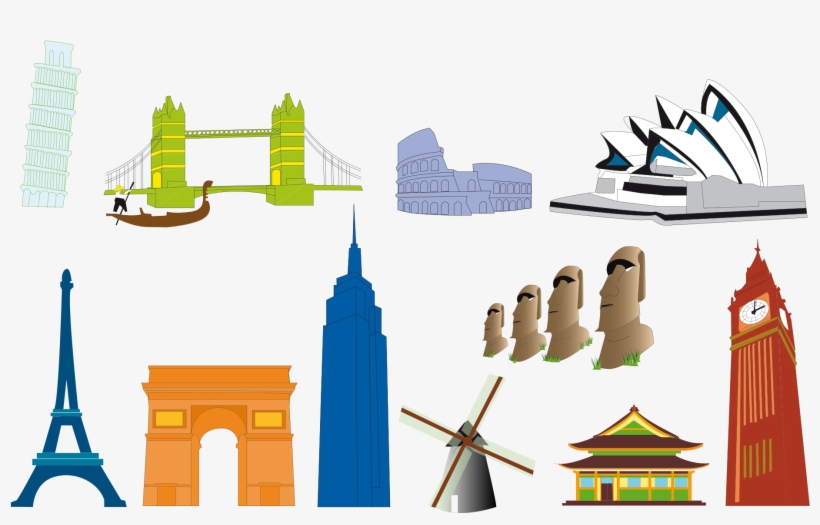 World Vector Landmarks - World Landmarks Png PNG Image | Transparent ...