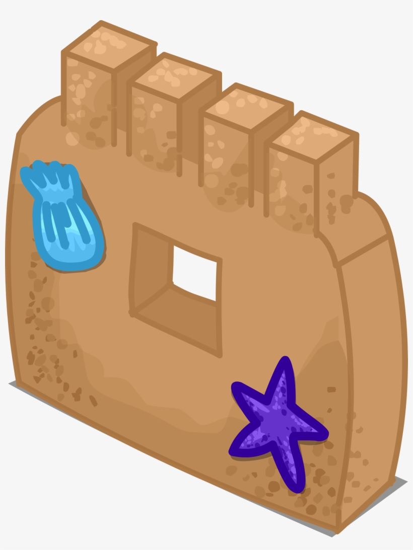 Sand Castle Wall Sprite 002 - Cartoon Sand Wall PNG Image | Transparent ...