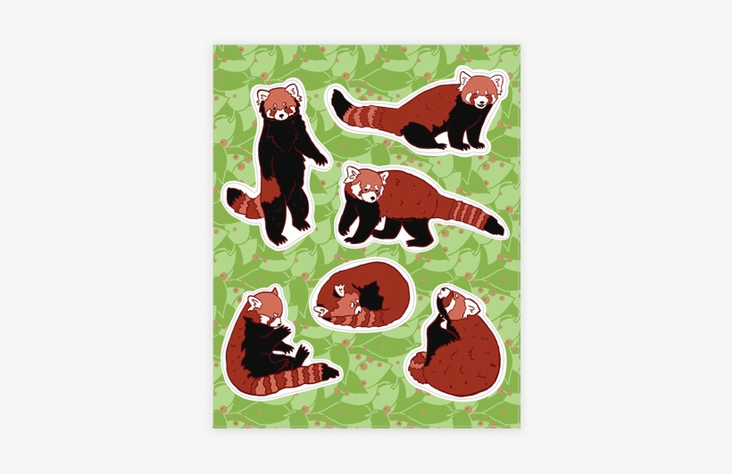 Cute Red Panda Sticker/decal Sheet - Red Panda Sticker PNG Image ...