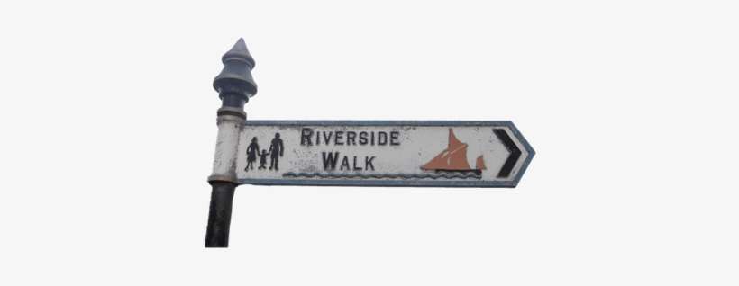 Battersea Riverside Walk Sign Near The River Thames - London Borough Of ...