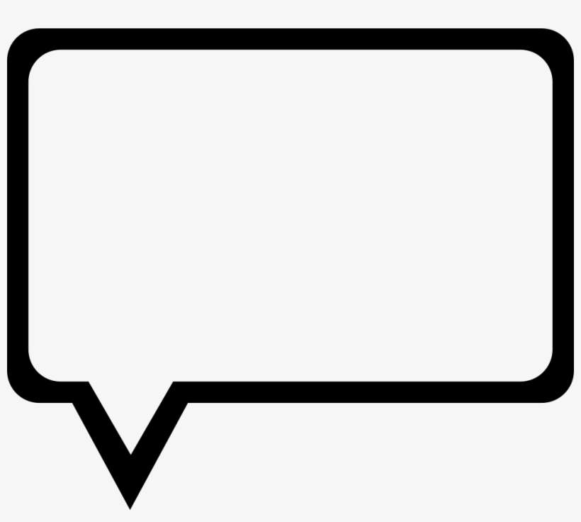 Download Speech Bubble Outline Of Rectangular Shape Comments - Square ...