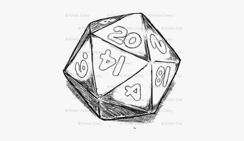 Download D20 - Black And White D20 | Transparent PNG Download | SeekPNG