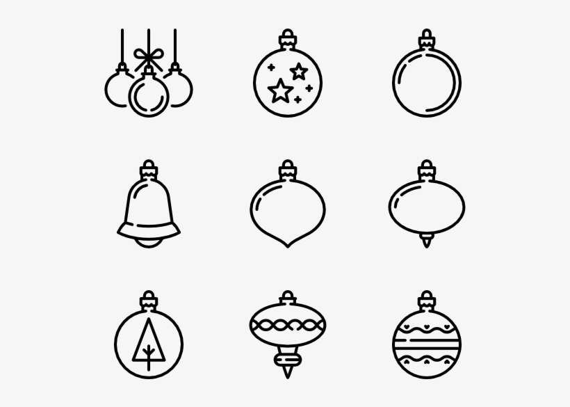 Christmas Balls Line Craft - Christmas Ball Line Art PNG Image ...